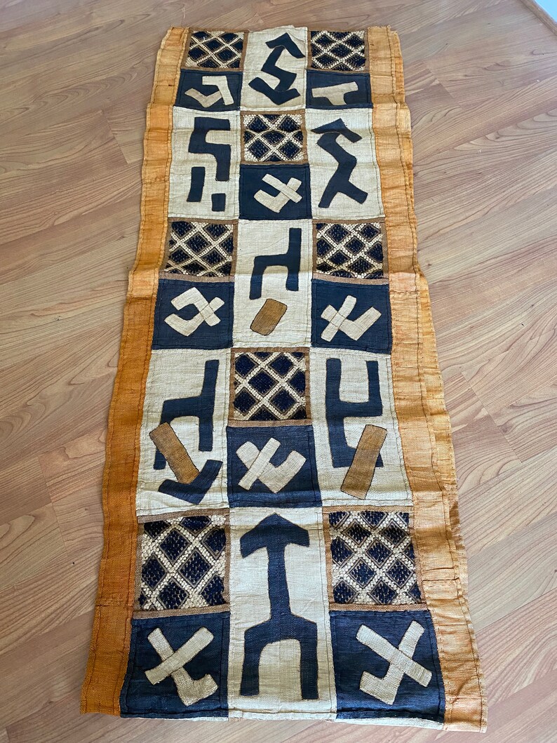 Genuine 10 Feet African congo Kuba Raffia Cloth Fabric | Etsy