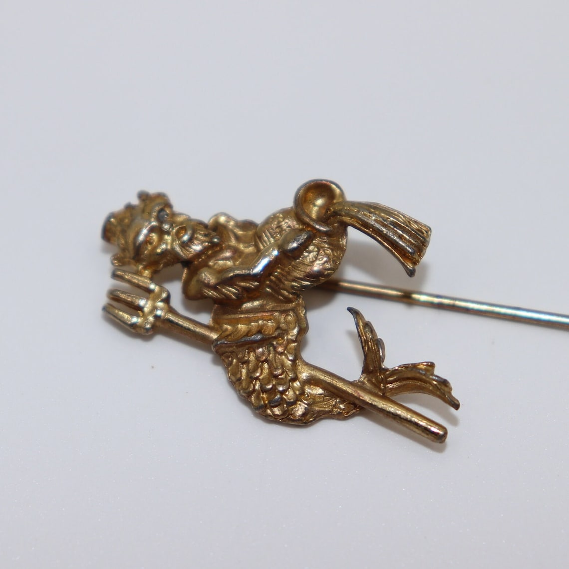 Vintage Gold Mermaid Merman Triton Hat Pin Vintage Stick Pin - Etsy