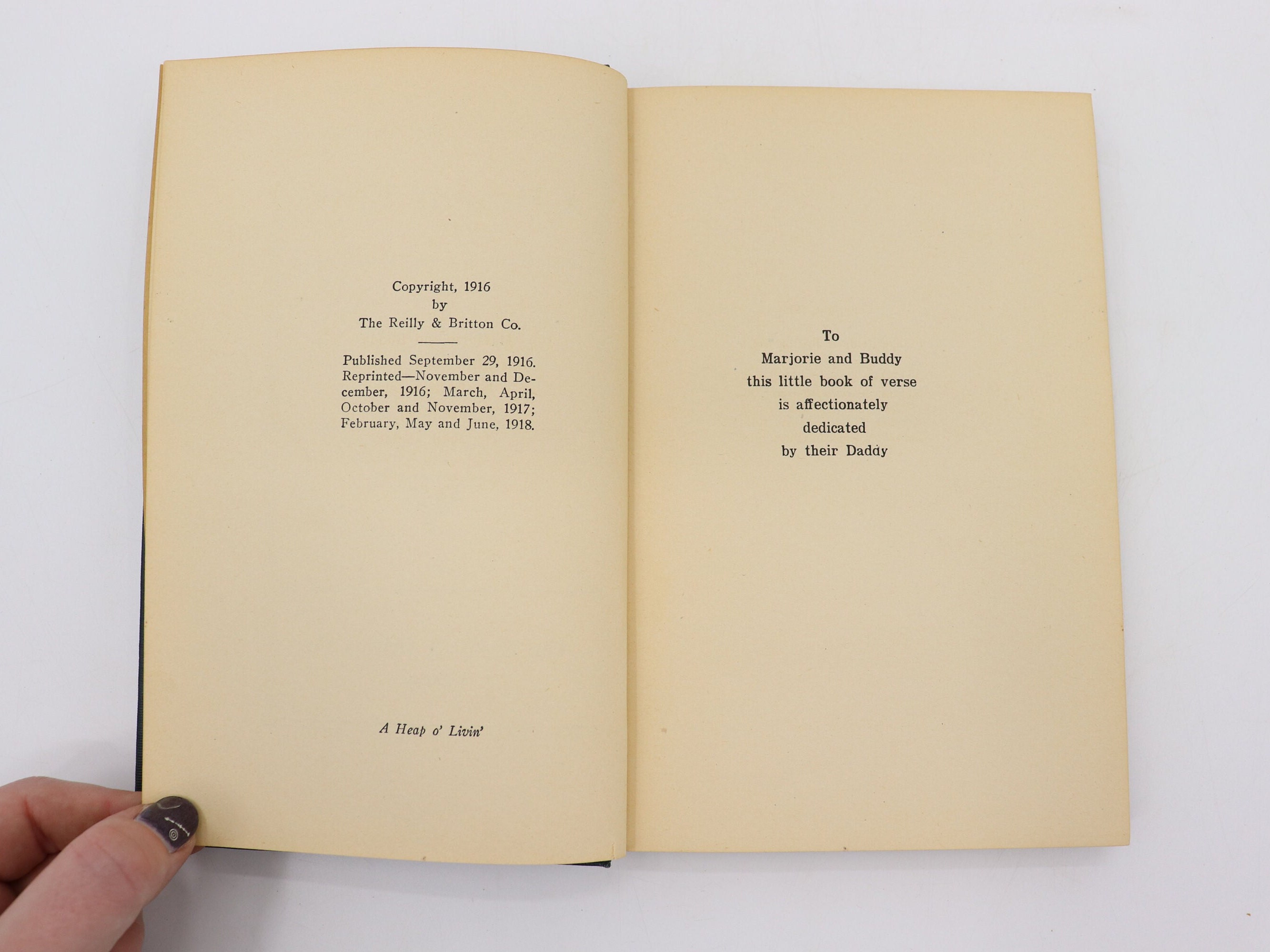 1916 A Heap O' Livin' by Edgar A Guest Antique Vintage Blue Green Book ...