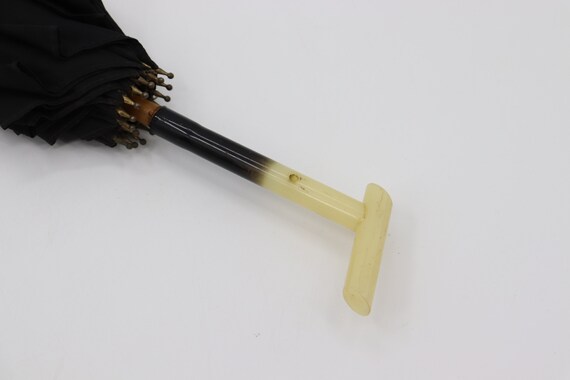 Antique Vintage Black Umbrella - 1930s Men's Umbrella… - Gem