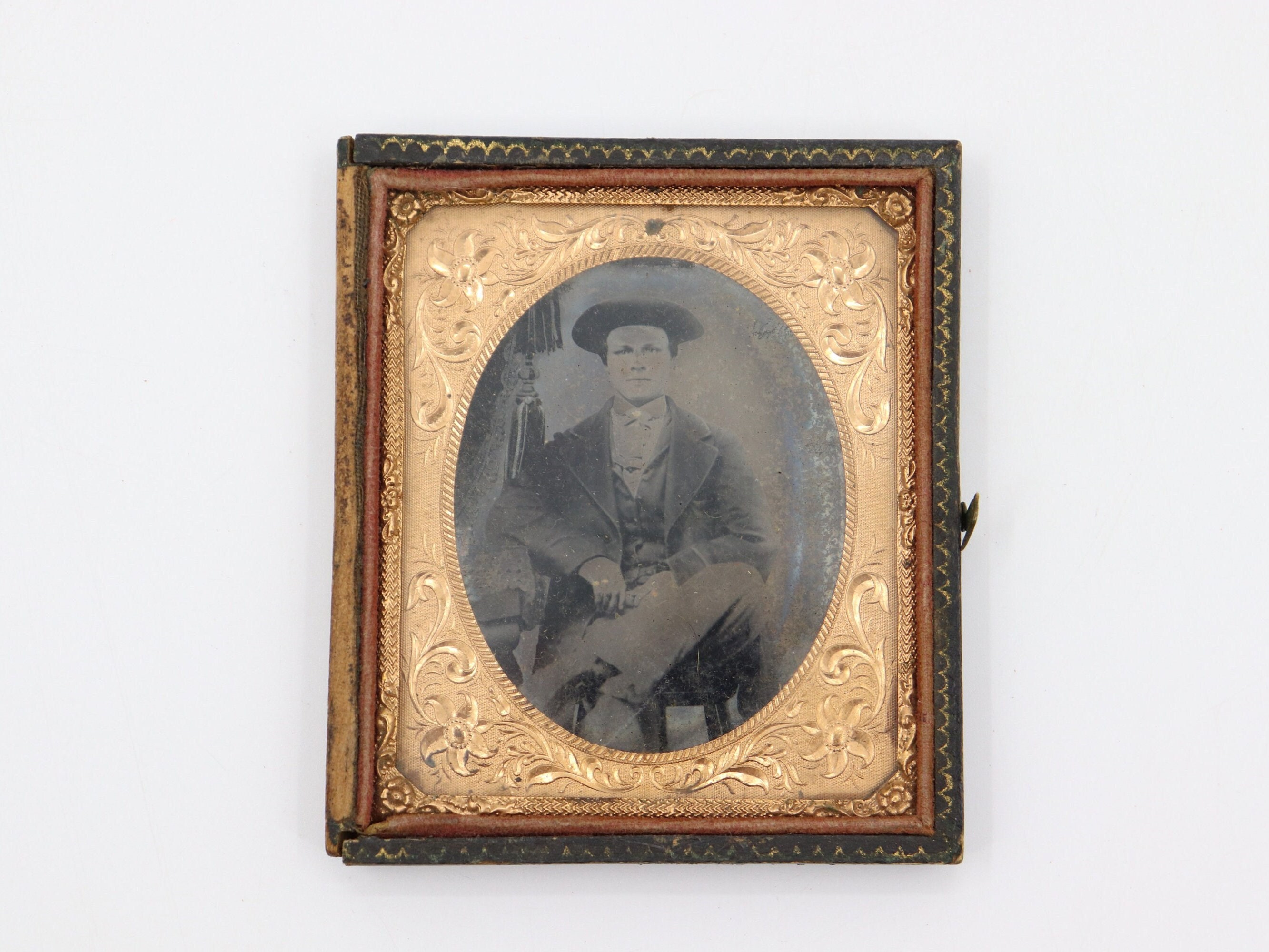 Antique Daguerreotype Photograph in Small Gold Frame - 1840s 1850s ...