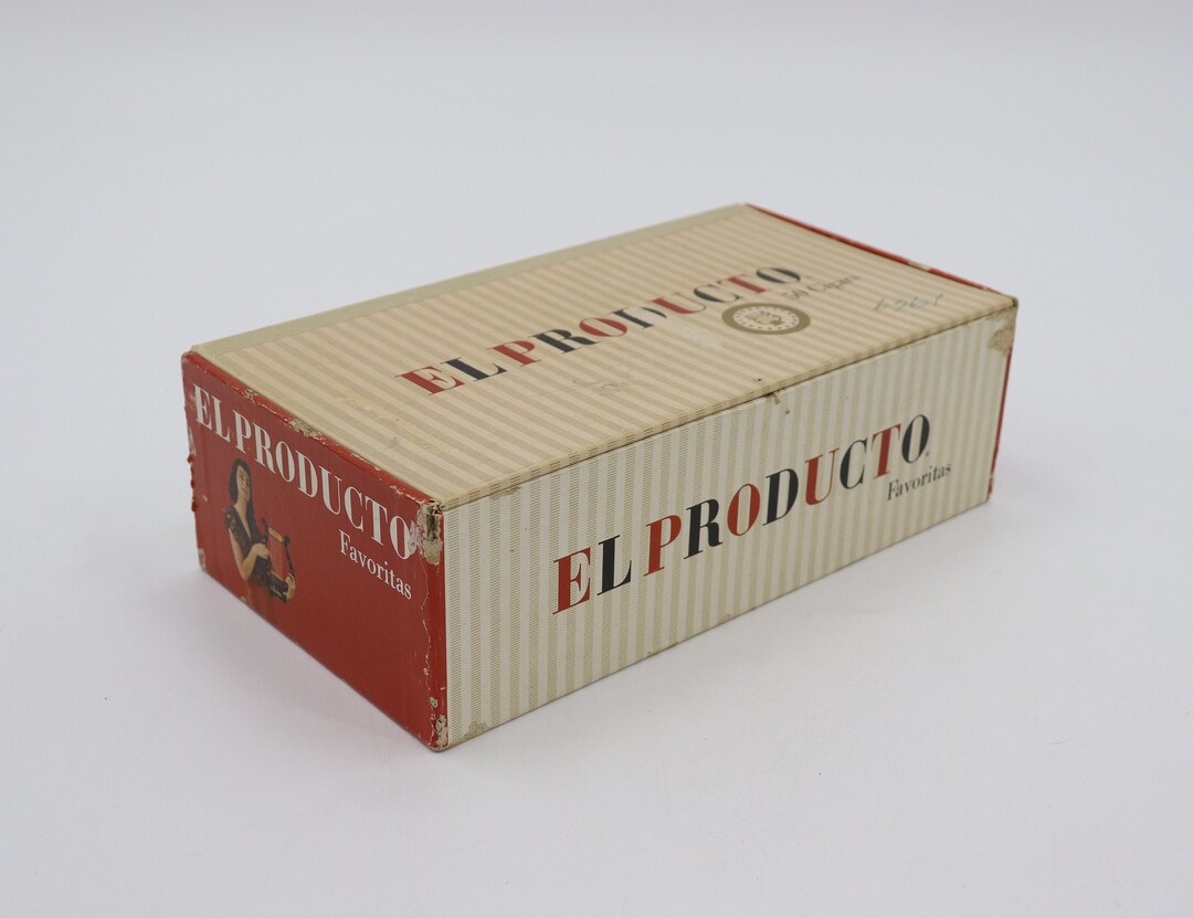 El Producto 50 Cigar Box - Antique Vintage Red and White Trinket ...