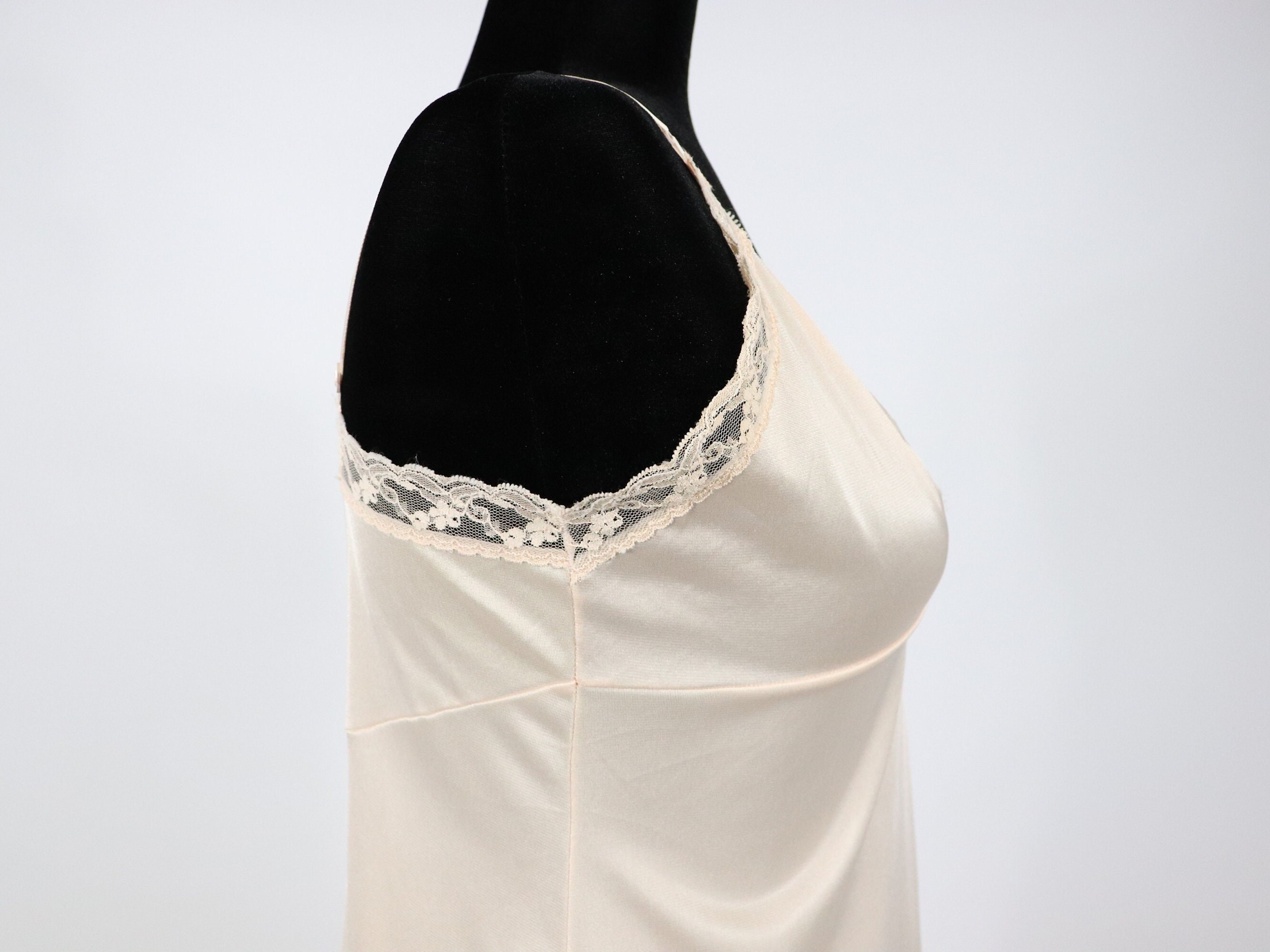 Vintage Vassarette Slip Dress Lingerie Cream/peach Colored - Etsy