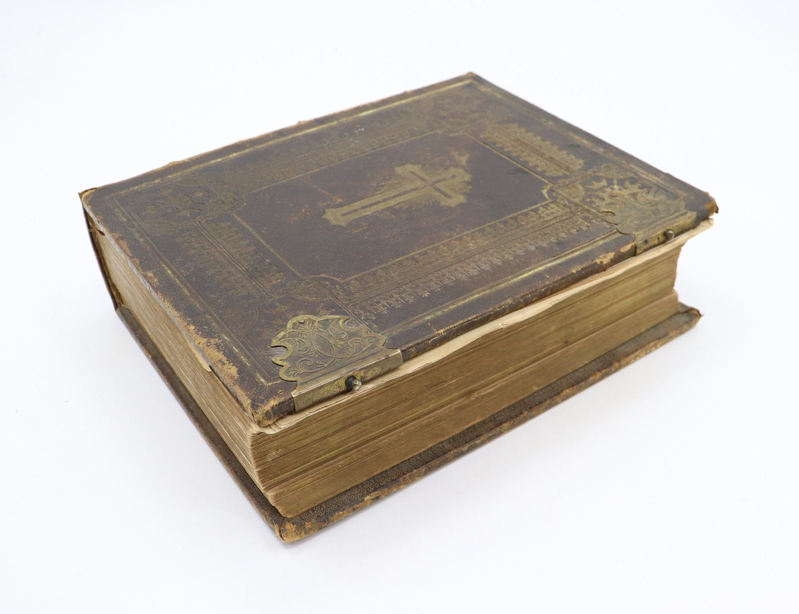 Antique Vintage Large Holy Bible - Late 1800s - Christian Catholic ...