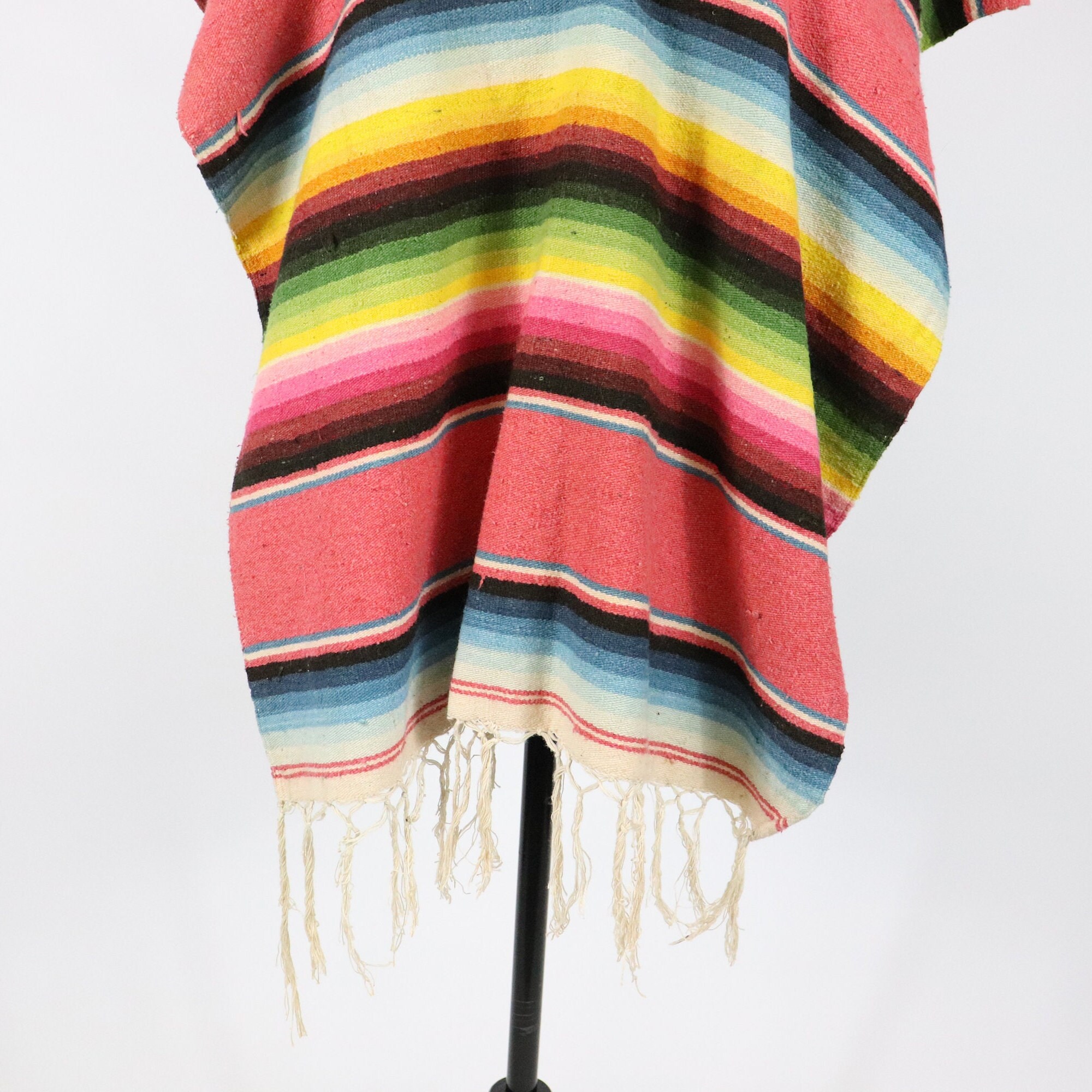 Vintage Mexican Serape Poncho Striped South American Shirt - Etsy