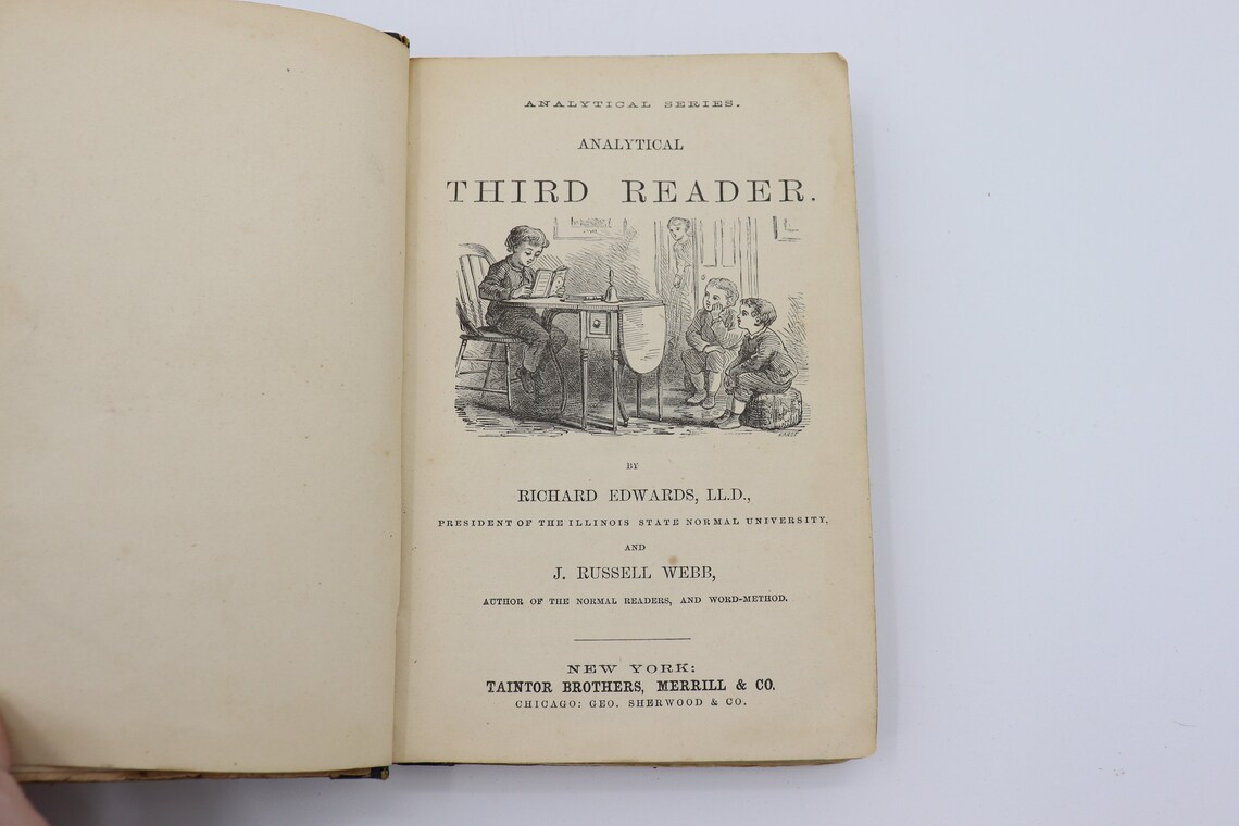 Antique 1860s Analytical Third Reader by Richard Edwards & J Russell ...