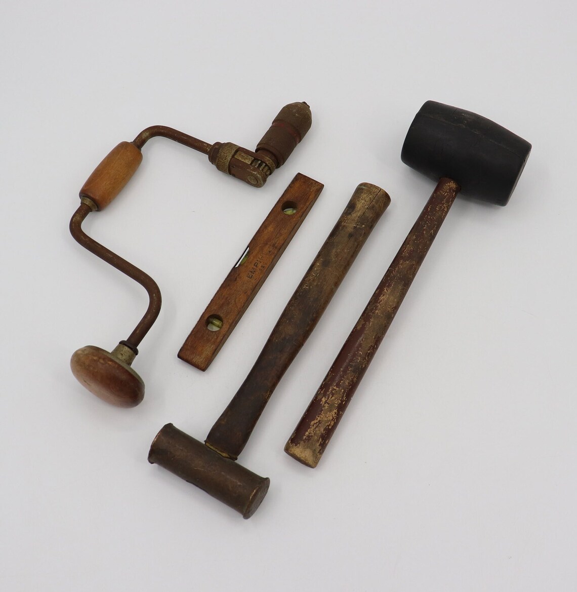 Vintage Tool Lot Hand Drill Spirit Level Metal & Rubber - Etsy