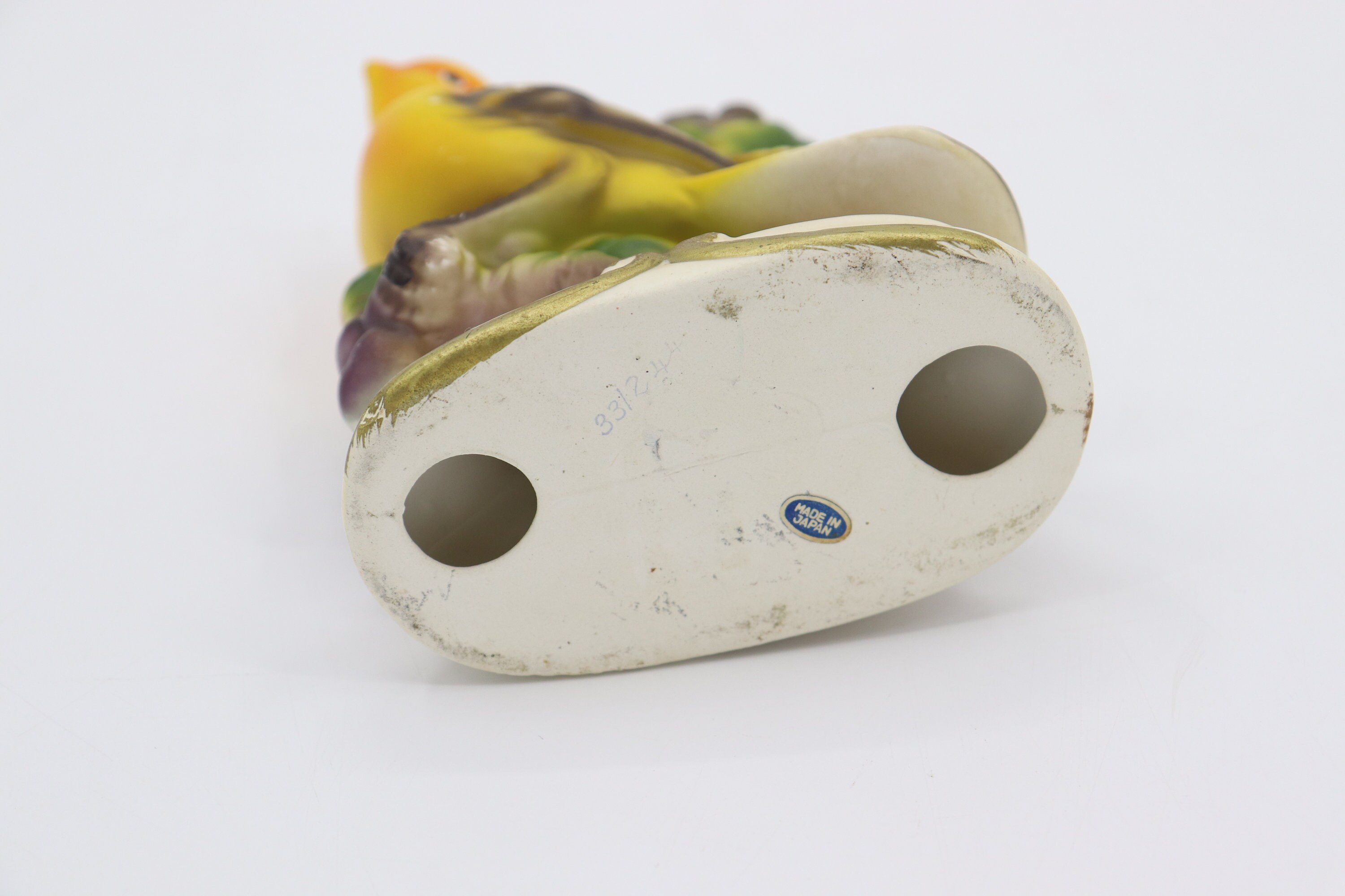 Vintage Yellow Ceramic Bird Figurine - Made in Japan - Decorative Bird ...