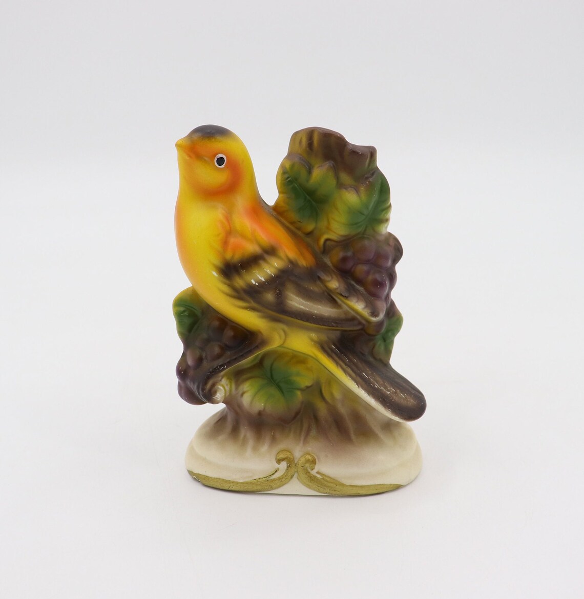 Vintage Yellow Ceramic Bird Figurine - Made in Japan - Decorative Bird ...