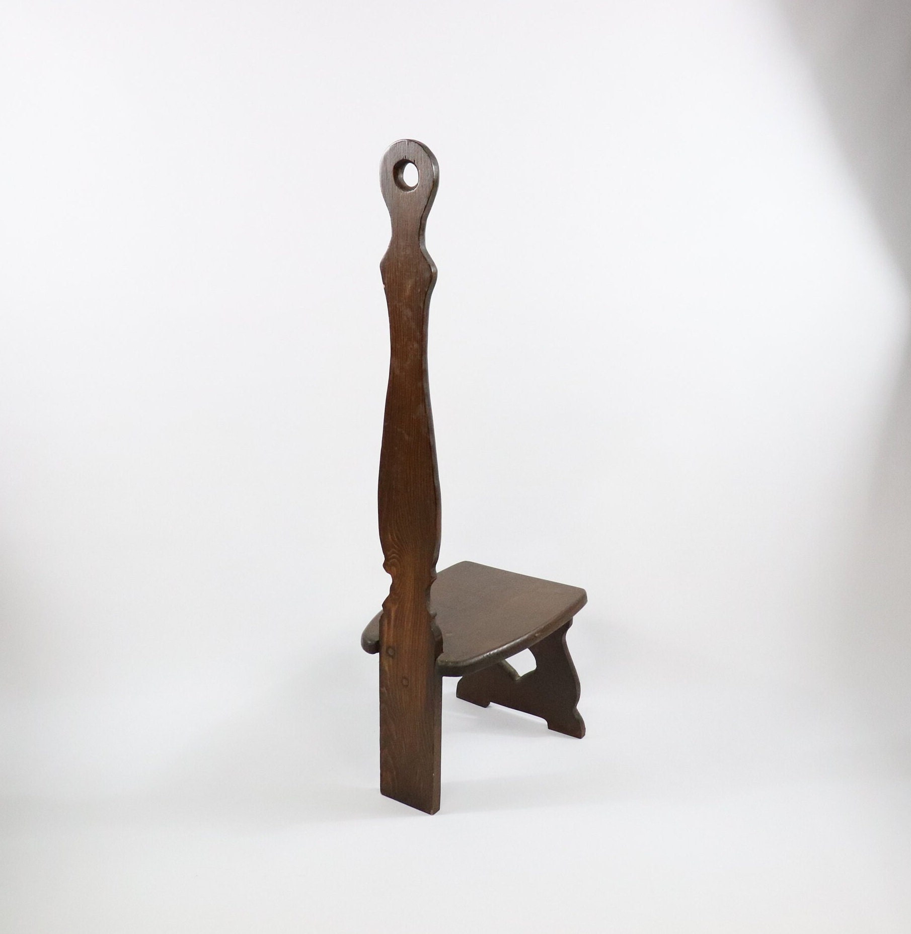 Vintage Brown Wooden Step Stool With Heart Detail and Handle - Etsy