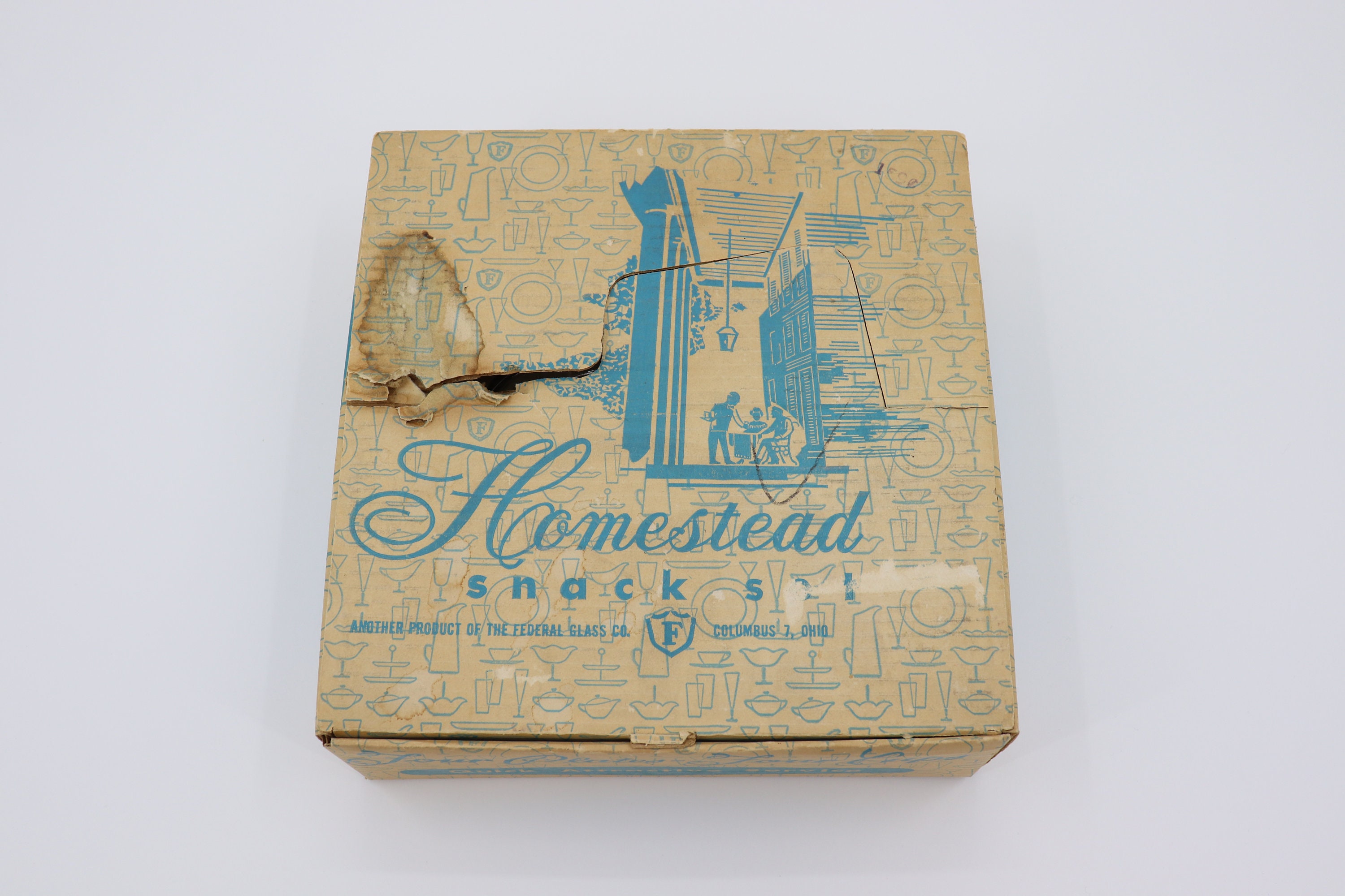 Vintage 50s Homestead Hospitality Snack Set Antique 1950s Glass Plate ...