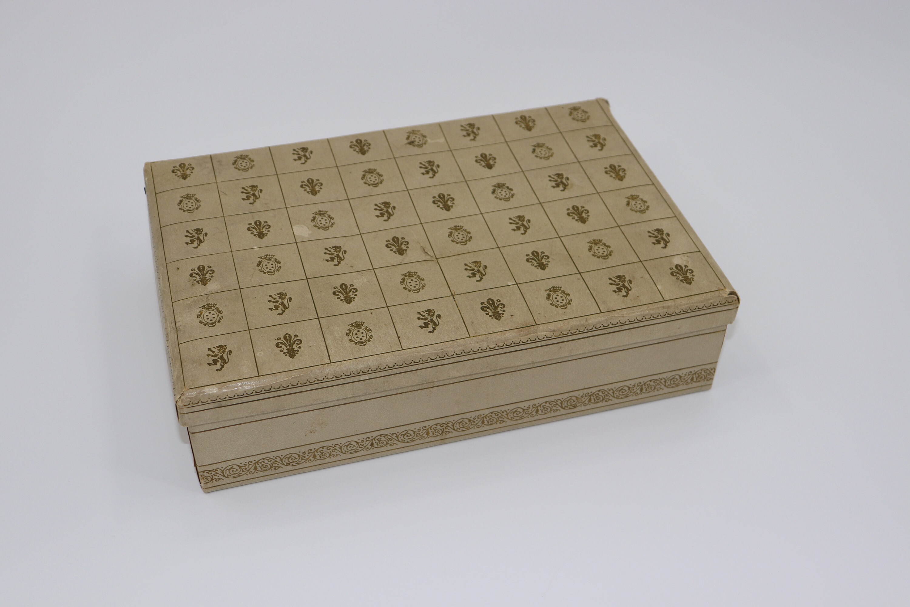 Antique Vintage Cream Colored Jewelry Box With Blue Interior - Multiple ...