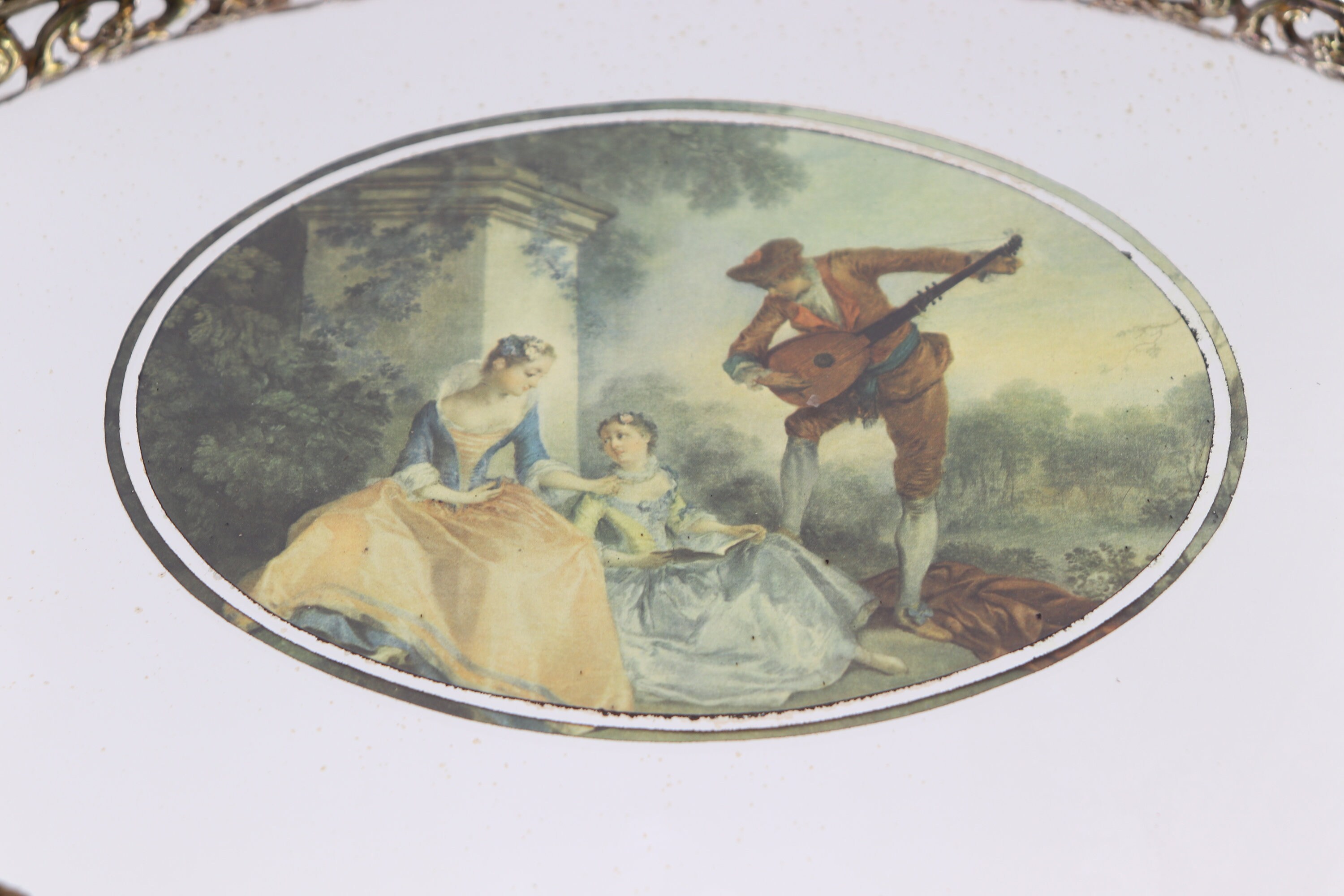 Vintage Rococo Themed Mirrored Vanity Tray With Gold Oval - Etsy