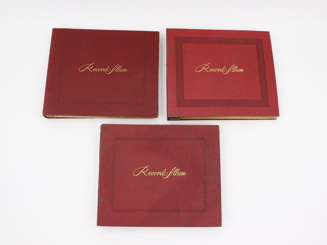Vintage Red Record Album Book Holder Lot With Various Vinyls in Each - Etsy
