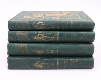 Charles Dickens Book Set 12 Antique Books Illustrated Brown & Gold ...