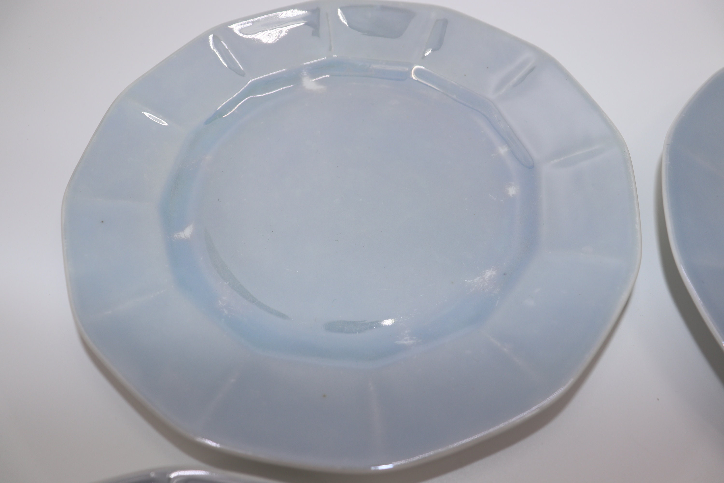 Vintage Victoria Czechoslovakia Blue and Orange Dish Lustre Tea Set 6 ...