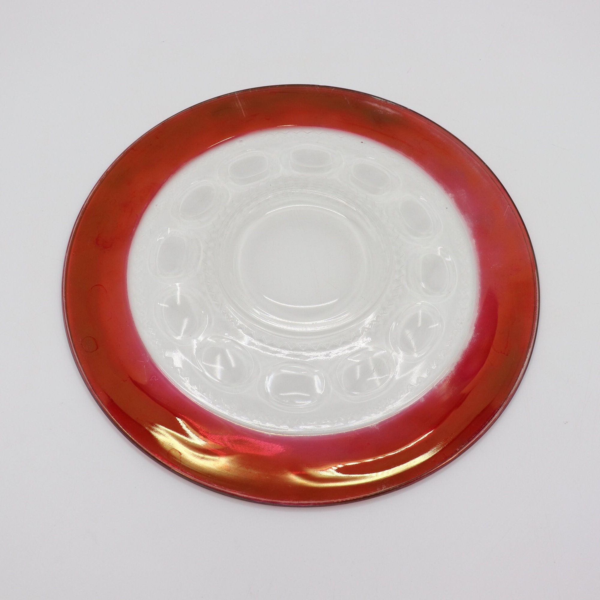 Vintage King's Crown Plate 13.25 1960s Red - Etsy