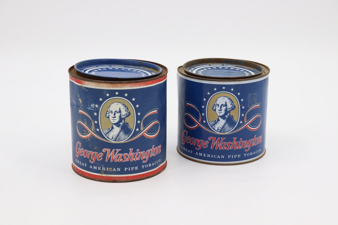 Vintage George Washington Blue Tobacco Tins - Great American Pipe ...