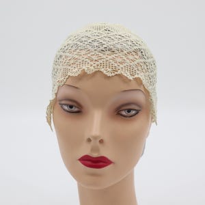 Antique 1920s Lace Nightcap Vintage 1930s Small Dust Cap or Crocheted ...