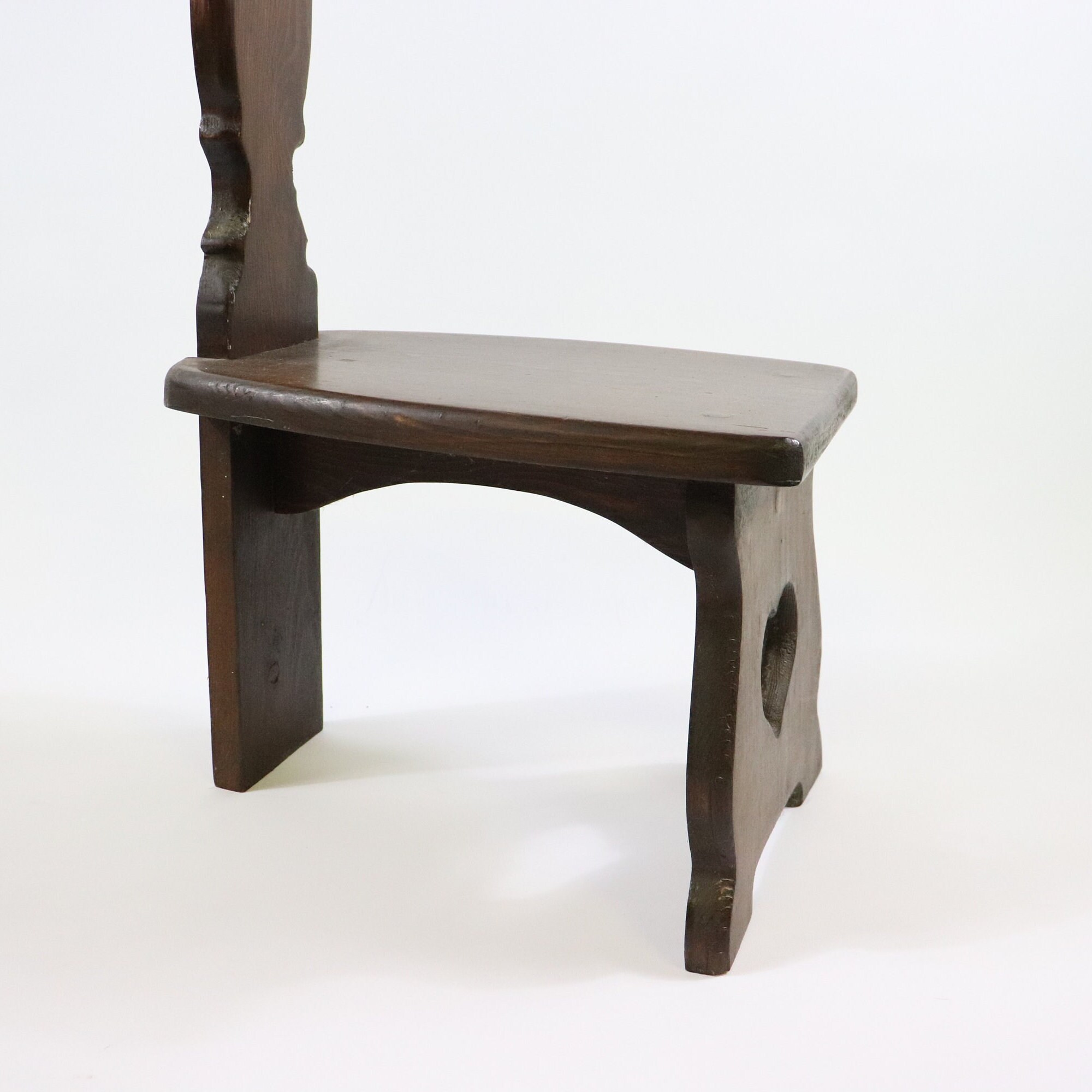 Vintage Brown Wooden Step Stool With Heart Detail and Handle - Etsy