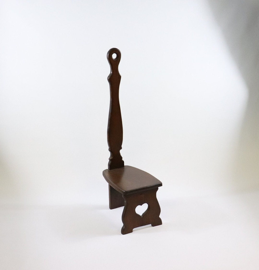 Vintage Brown Wooden Step Stool With Heart Detail and Handle - Etsy
