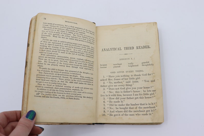 Antique 1860s Analytical Third Reader by Richard Edwards & J Russell Webb Vintage Victorian ...