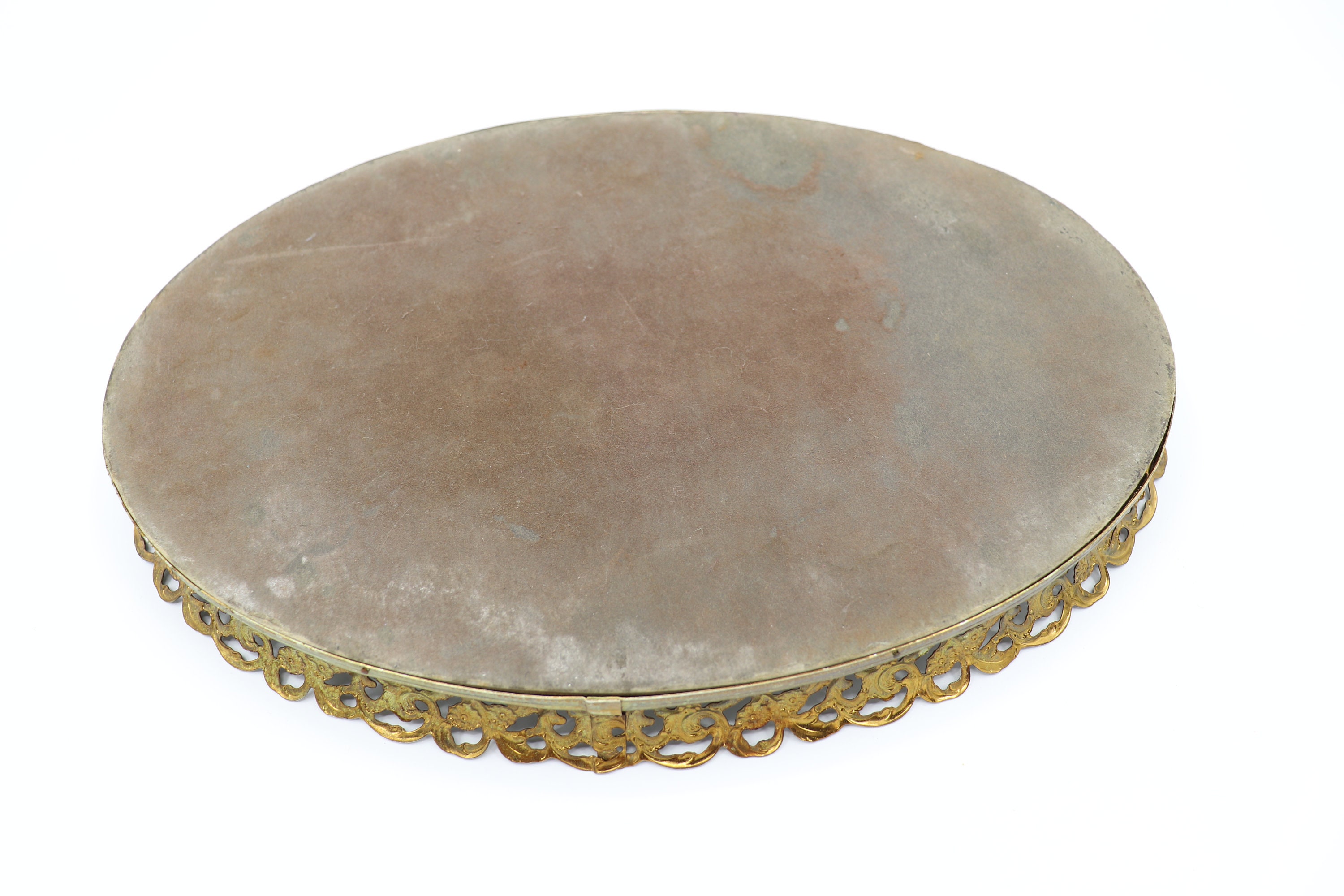 Vintage Rococo Themed Mirrored Vanity Tray With Gold Oval - Etsy