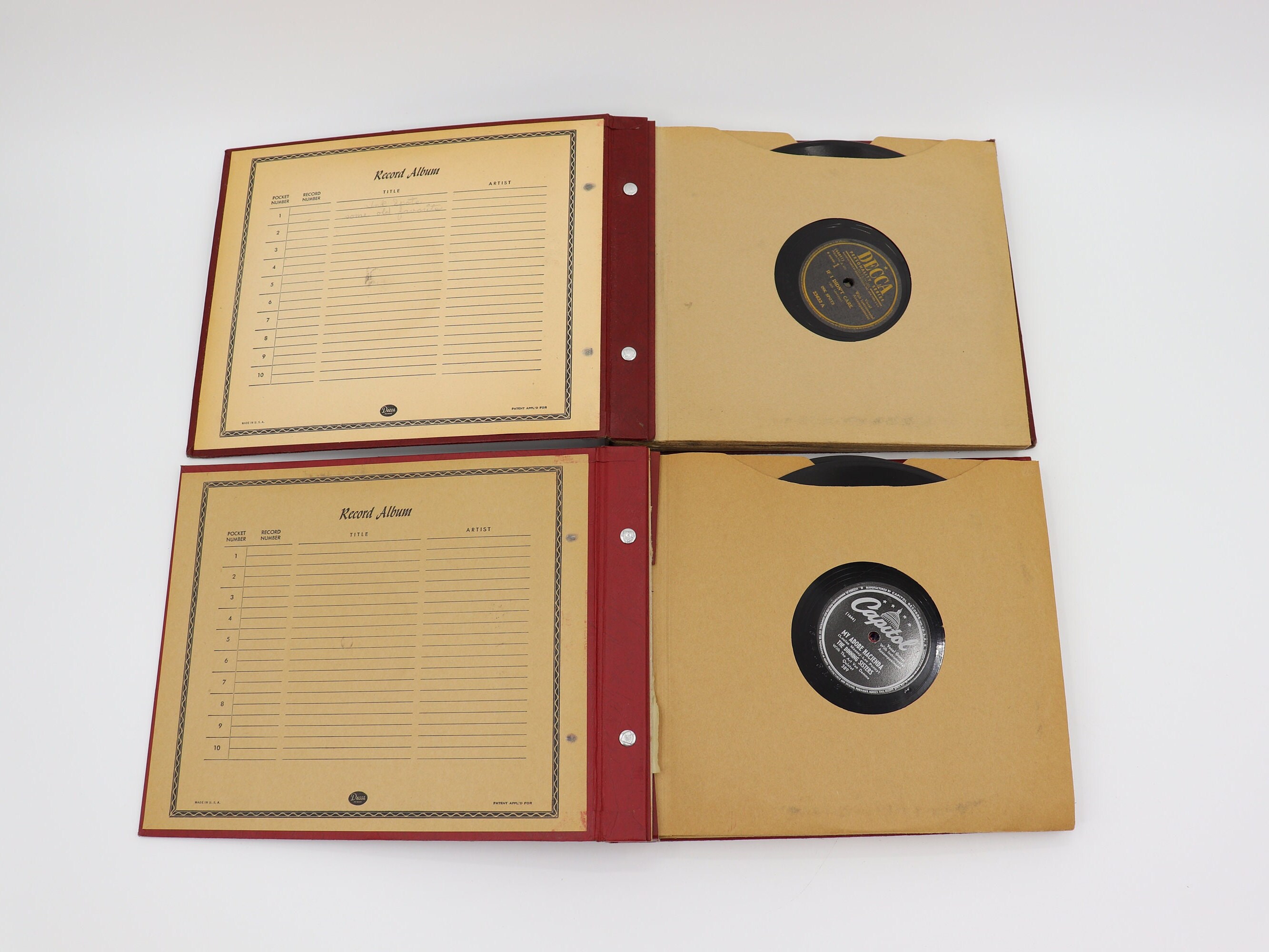 Vintage Red Record Album Book Holder Lot With Various Vinyls in Each - Etsy