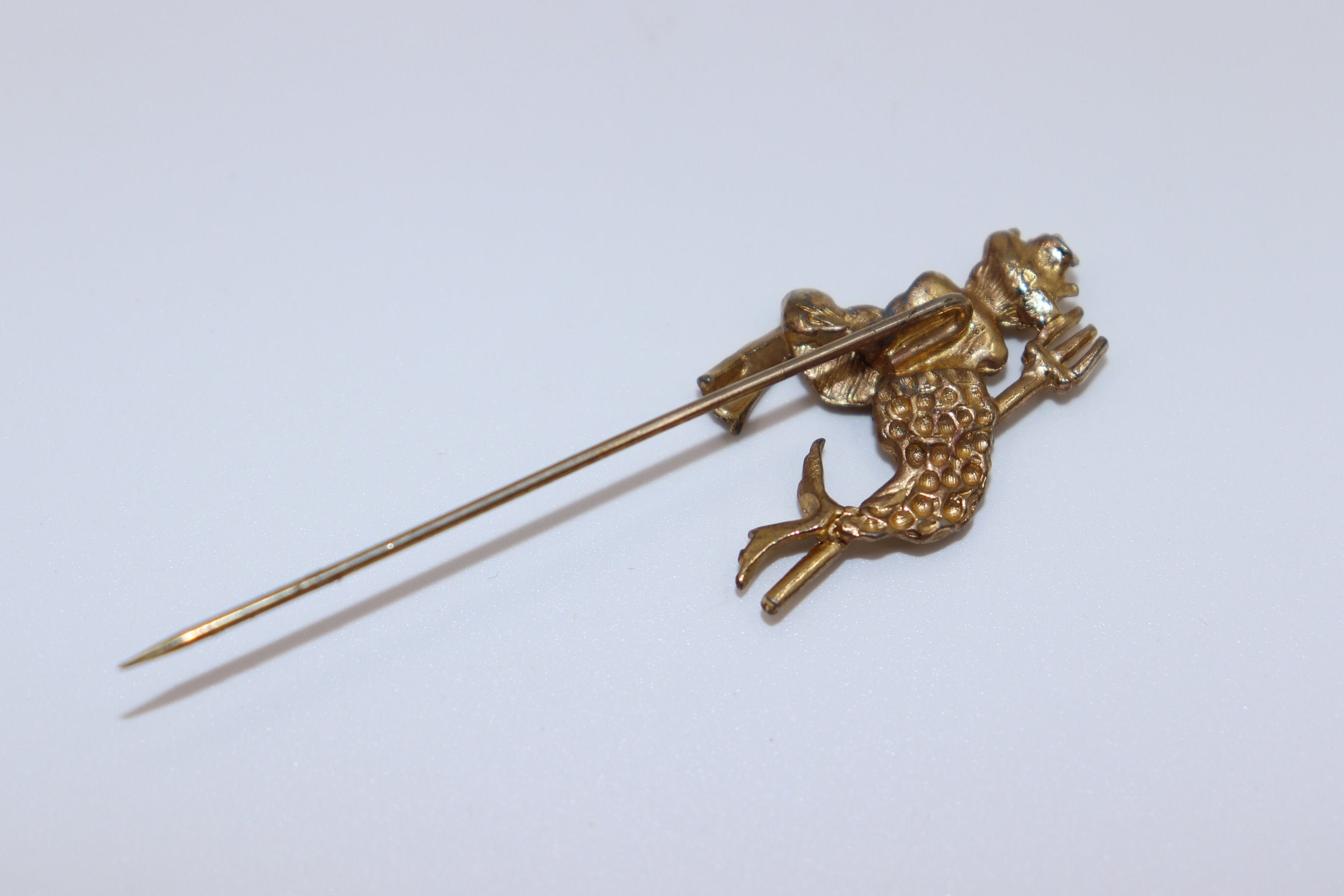 Vintage Gold Mermaid Merman Triton Hat Pin Vintage Stick Pin - Etsy