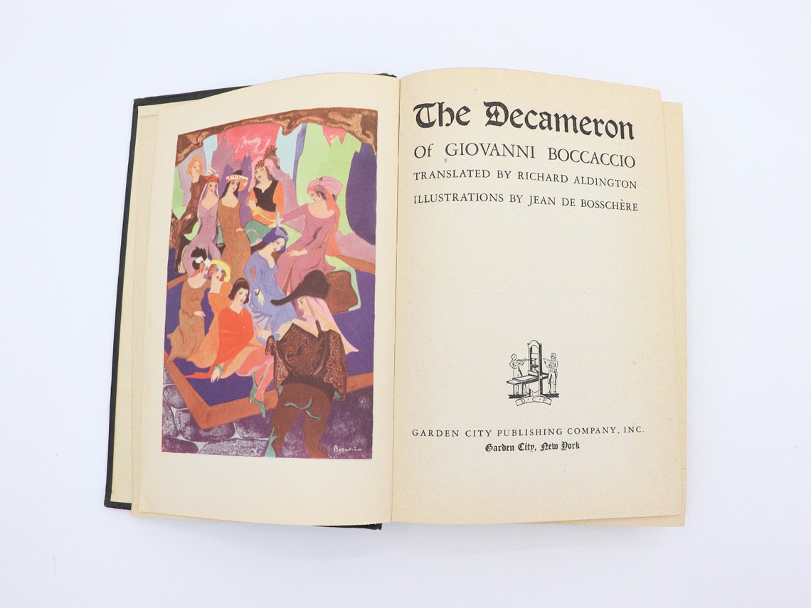 1930 the Decameron of Giovanni Boccaccio - Antique Vintage Black ...
