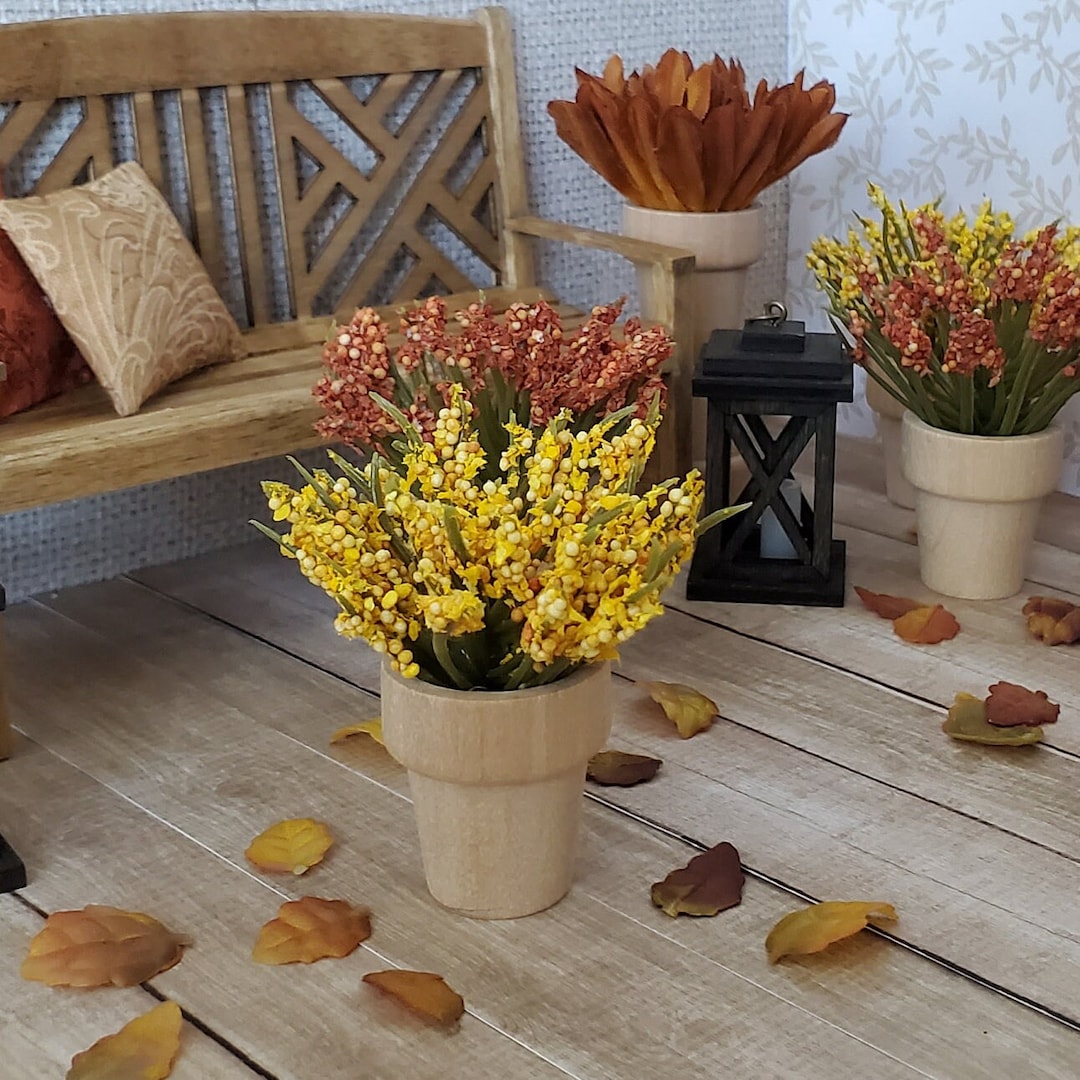 Dollhouse Miniature Fall Flower Pot - Etsy