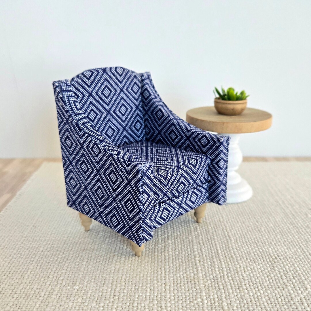 Miniature Dollhouse Upholstered Chair - Etsy