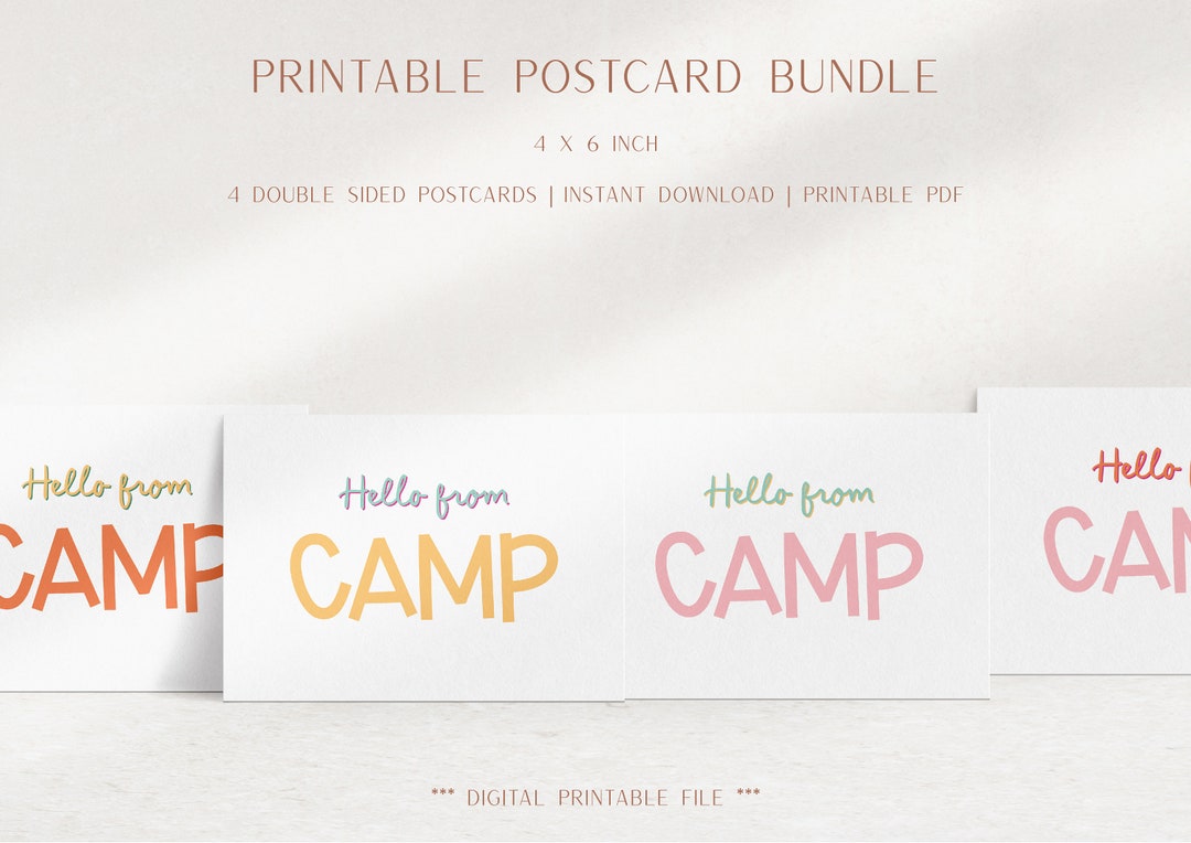 Printable Camp Postcards - Etsy