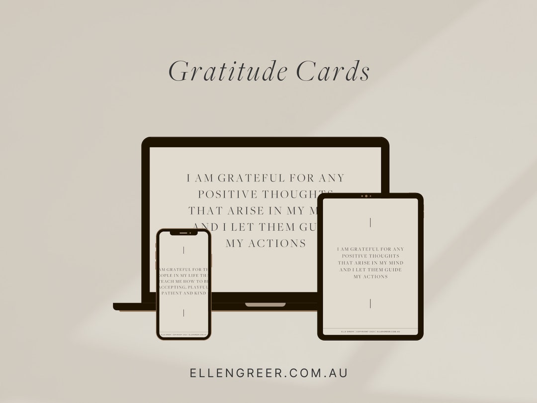 Gratitude Cards, Instant Download, Increase Wellbeing & Boost Your Mood ...