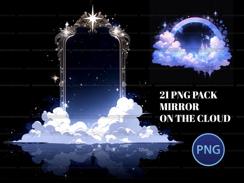 21 PNG Overlay Dreamy Starry Sky Clouds Magic Mirror Transparent ...
