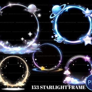 153 PNG Overlay Dreamy Effect Moon Star Starlight Wreath Frame Circle ...