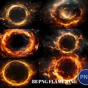 88 PNG Pack Flame Fire Red Burning Ring Frame Effect Free Cutout ...