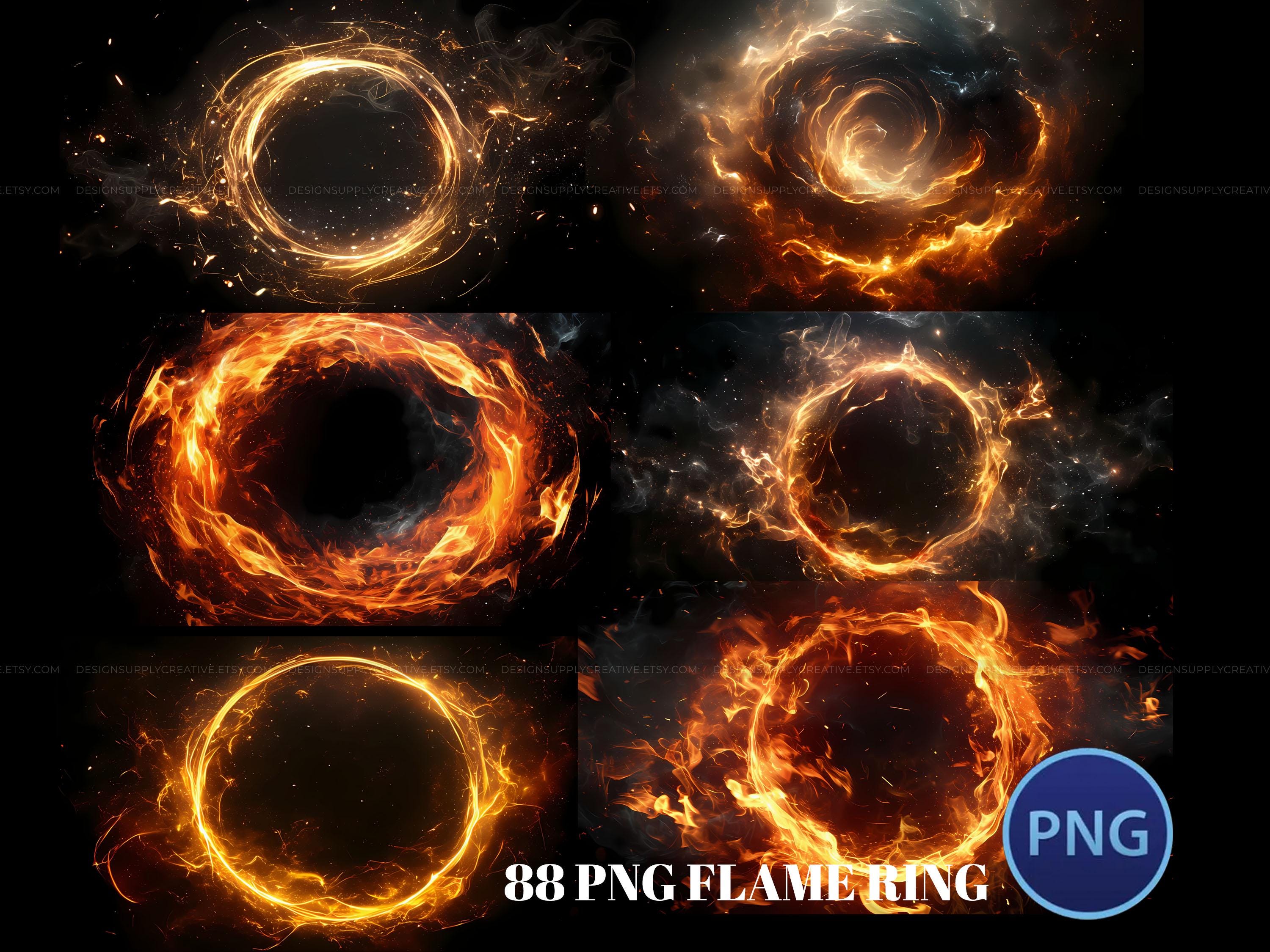 88 PNG Pack Flame Fire Red Burning Ring Frame Effect Free Cutout ...