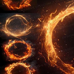 88 PNG Pack Flame Fire Red Burning Ring Frame Effect Free Cutout ...