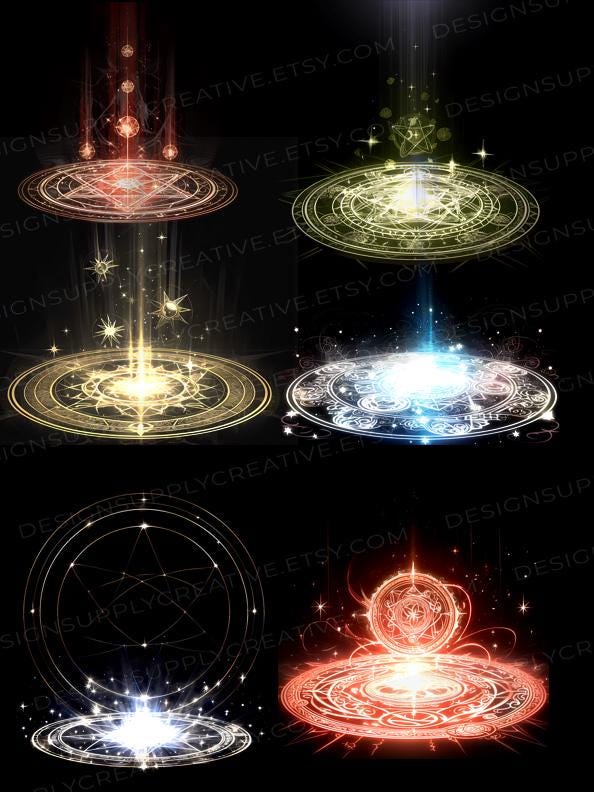 130 PNG Overlay Tarot Card Magical Magic Circle Array Base Light Effect ...