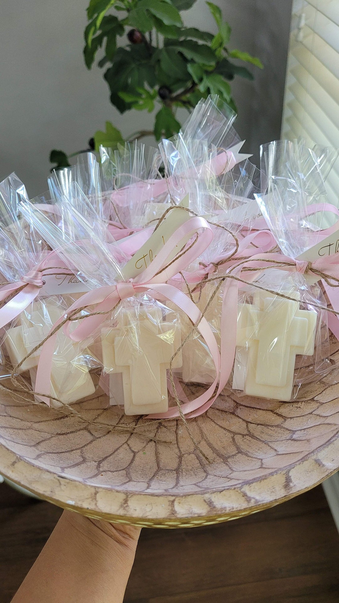 10 Baptism Party Favors, First Communion Candle Favors, Holy Communion ...
