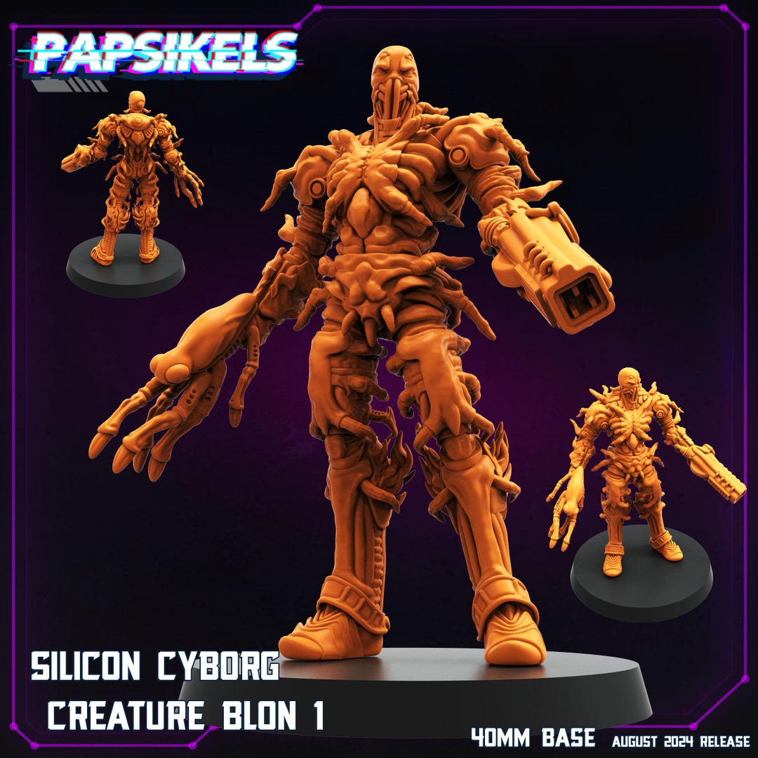 Silicon Cyborg - 3D Printed Miniature - Sci-fi Miniature - Tabletop ...