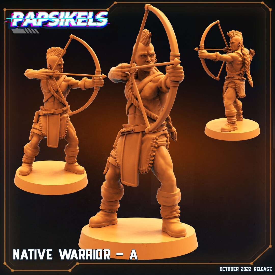 Native Warriors Resin Miniature Tabletop Miniature Fantasy Miniature ...
