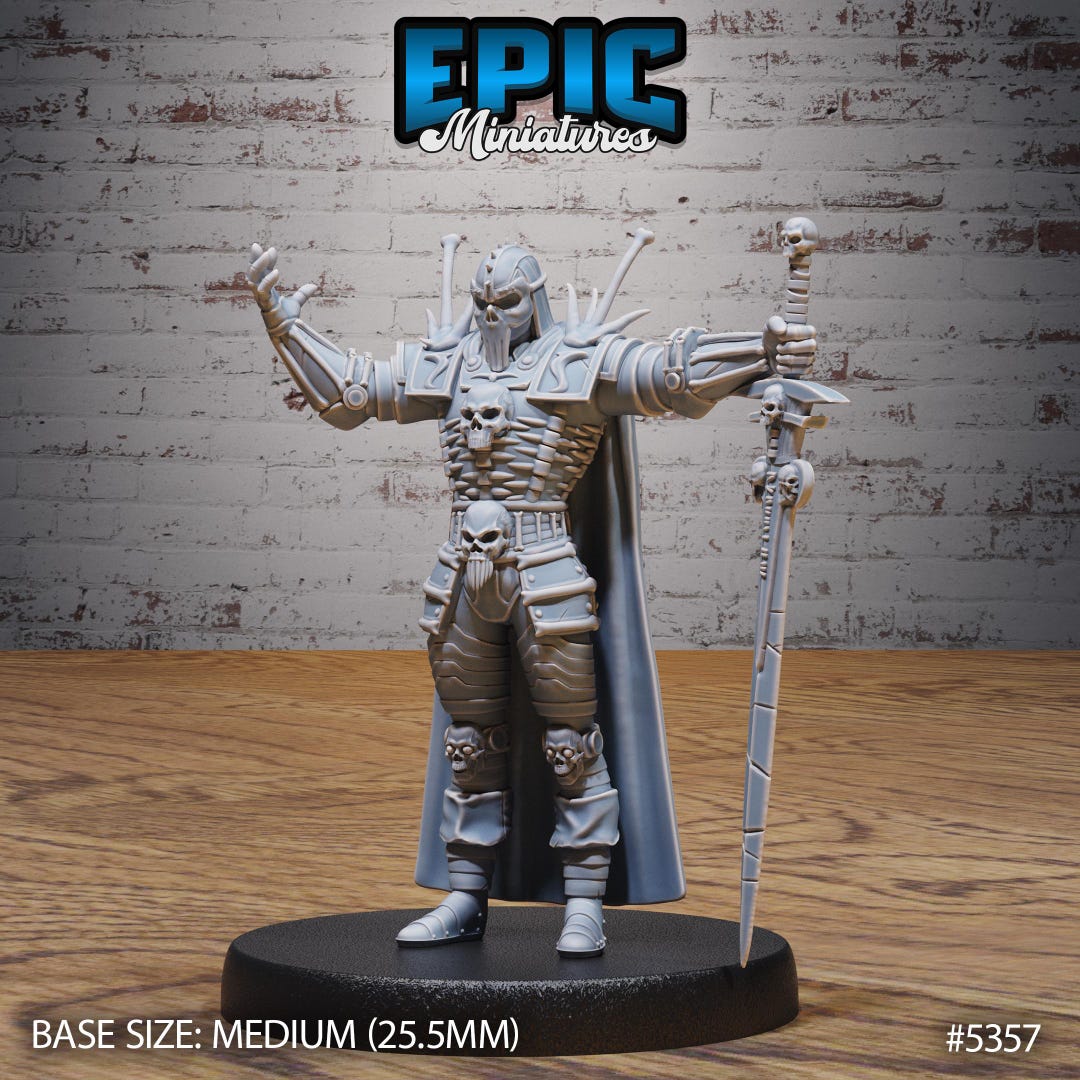 Dnd Necro Knight - Resin Miniature - Tabletop Miniature - Fantasy ...