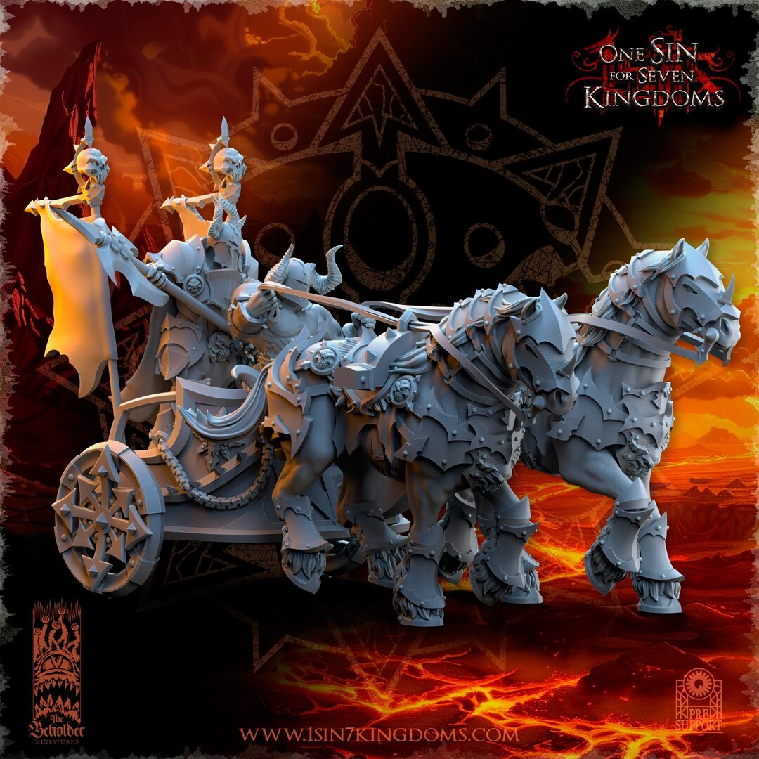 Deathbringer Charriot - 3D Printed Miniature - Fantasy Miniature ...
