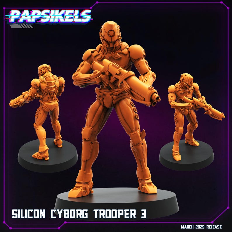 Silicon Cyborg Troopers - Resin Miniature - Tabletop Miniature ...