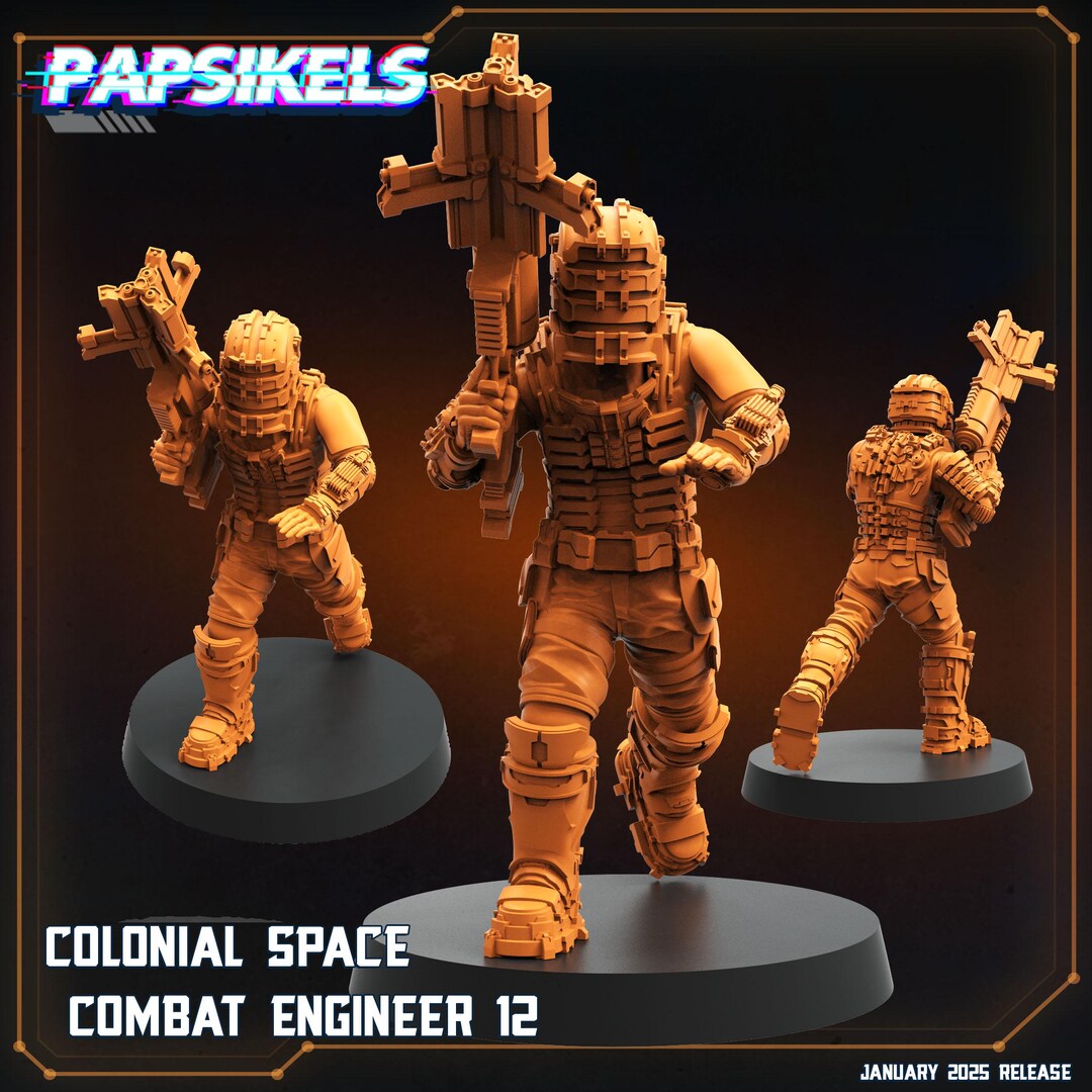 Combat Space Engineer - 3D Printed Miniature - Sci-fi Miniature ...