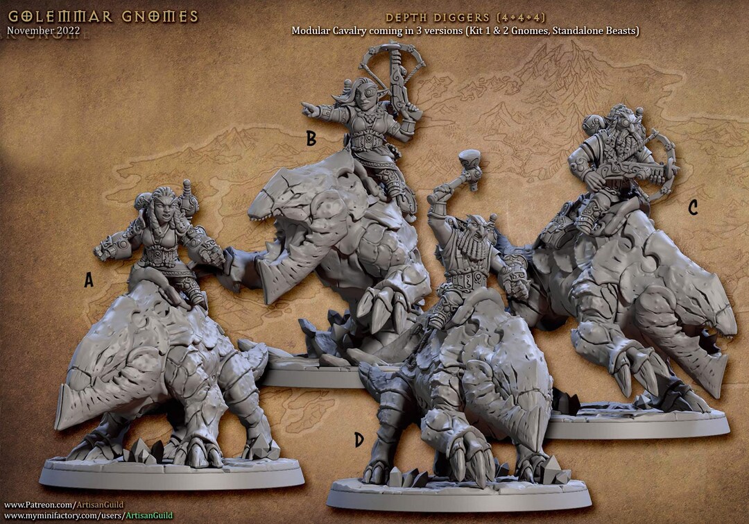 Depth Diggers 3D Printed Miniature Fantasy Miniature - Etsy