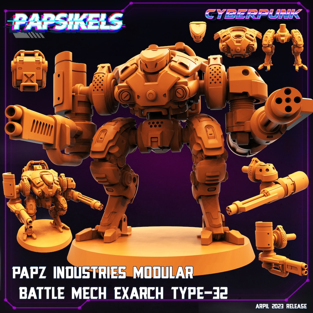Modular Battle Mech - Resin Miniature - Tabletop Miniature - Fantasy ...