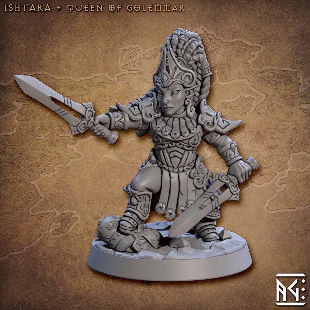 Ishtarra Gnome Queen 3D Printed Miniature Fantasy Miniature Tabletop ...